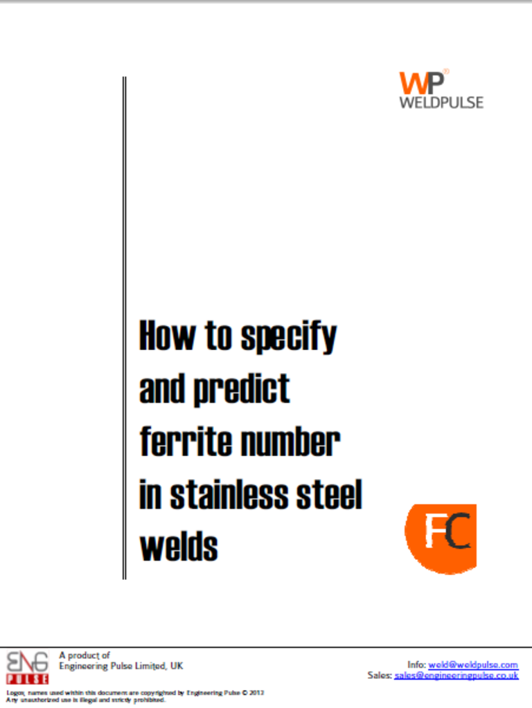 How To Specify and Predict Ferrite Number in Stainless Steel Welds ...