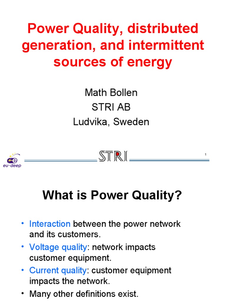 Math Bollen - Power Quality and DG PDF | PDF | Physical Quantities ...