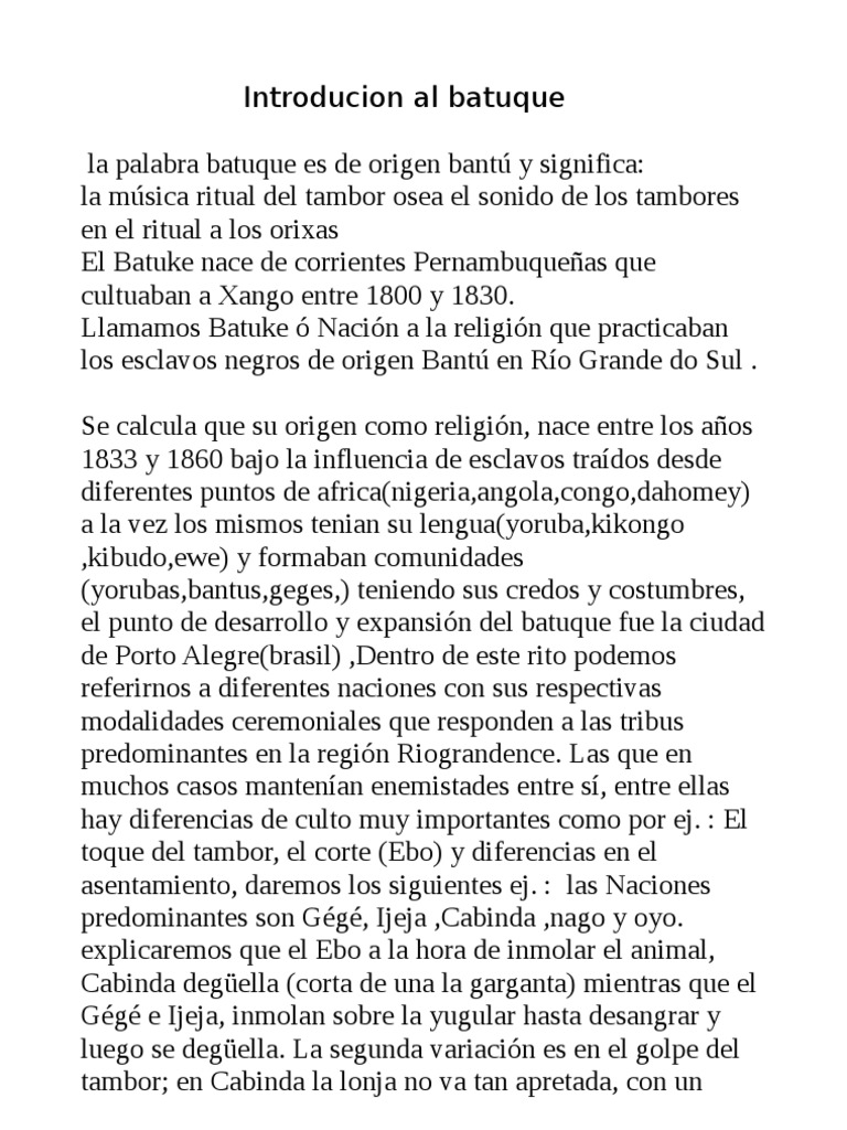 Introducion Al Batuque | PDF | Religión y creencia