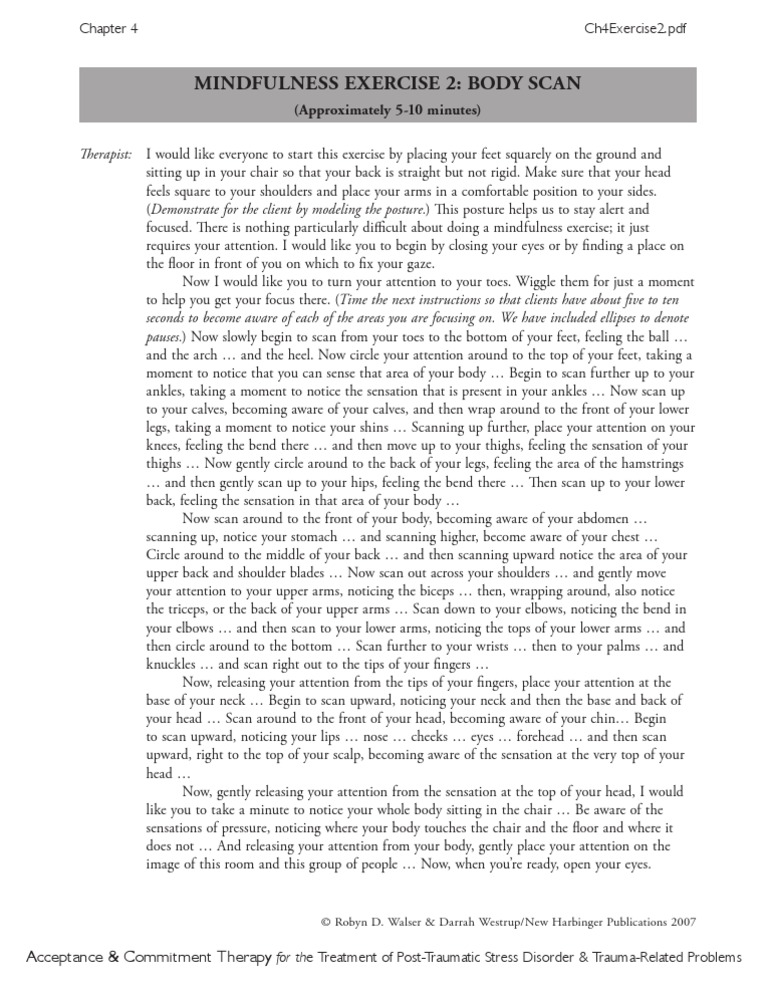 Body Scan Script | PDF | Arm | Foot