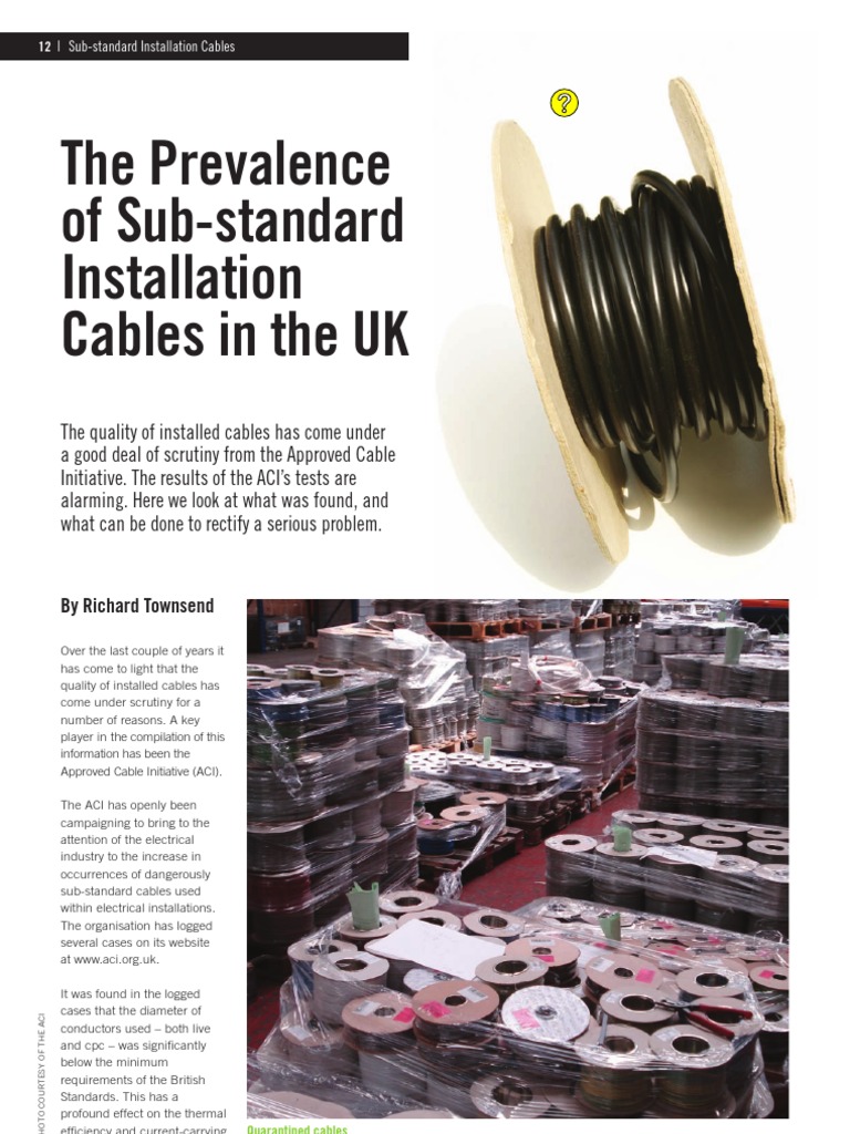 The Prevalence of Sub-Standard Installation Cables in The UK | PDF ...