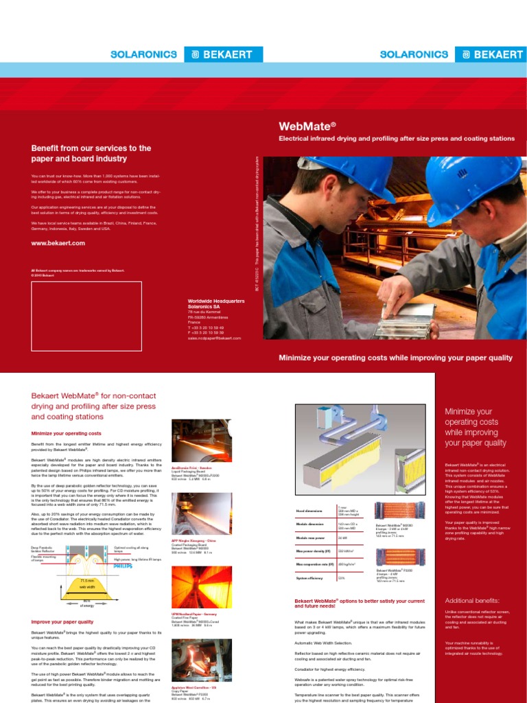 Webmate: Benefit From Our Services To The Paper and Board Industry | PDF | Infrared | Applied ...