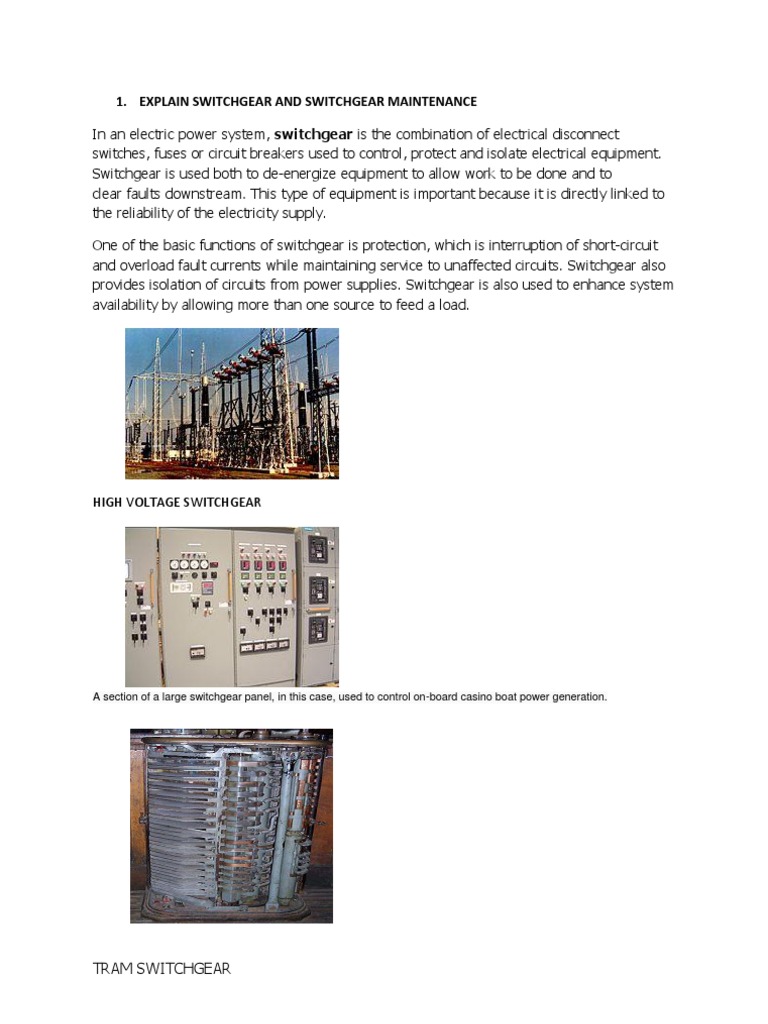 Report Siap Explain Switchgear and Switchgear Maintenance | PDF | Power ...
