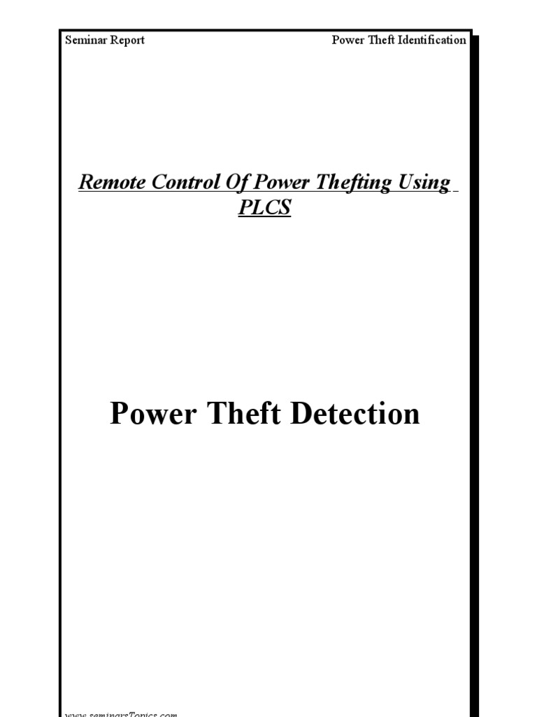 Power Theft Detection Using PLC Systems | PDF