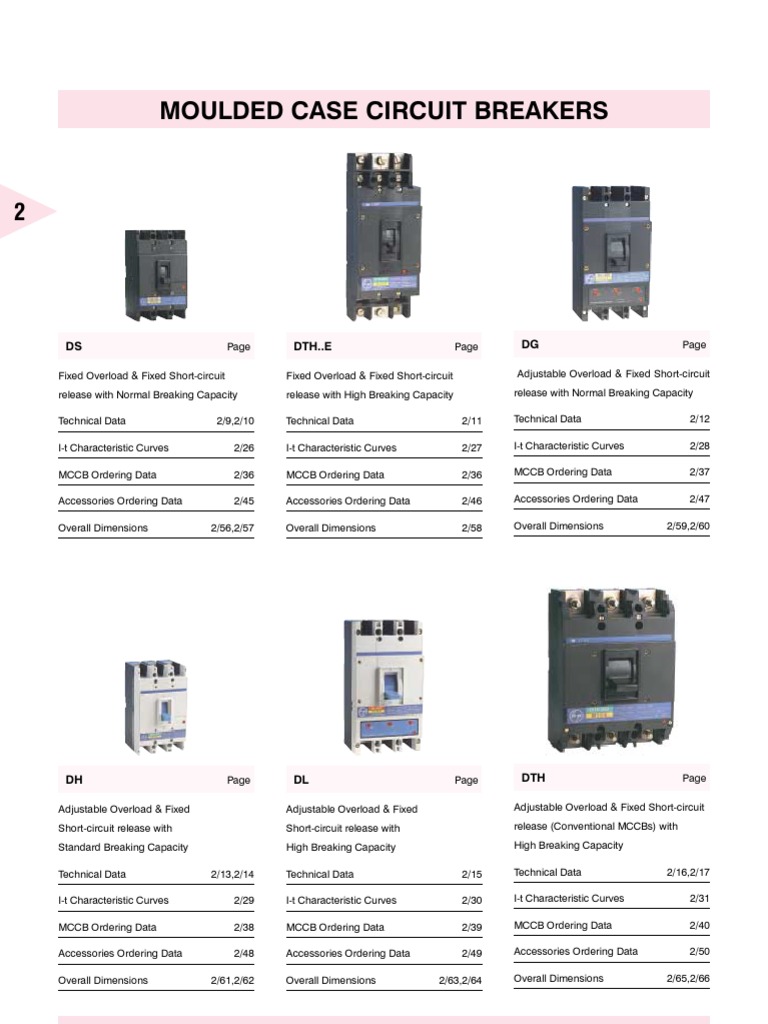 L&T MCCB Dimensions and Catalogs | PDF | Relay | Fuse (Electrical)