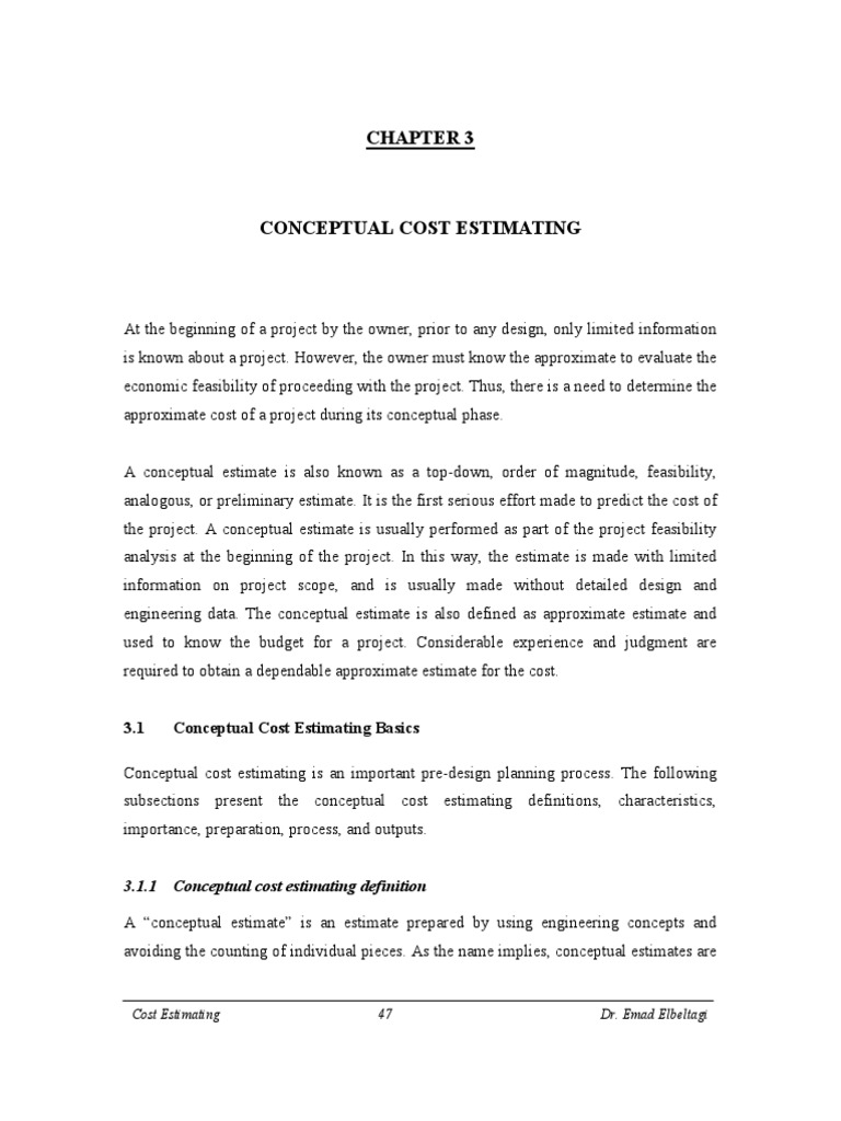 Conceptual Cost Estimating Pdf Index Economics Forecasting