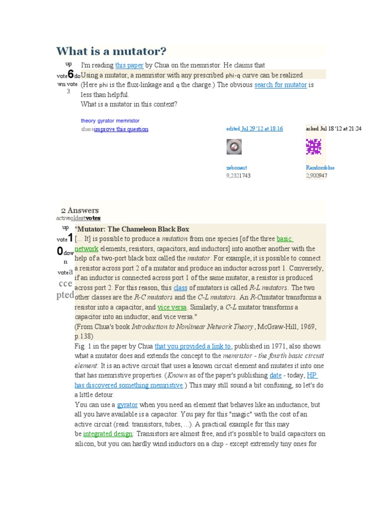 What Is A Mutator? | PDF | Electrical Network | Capacitor