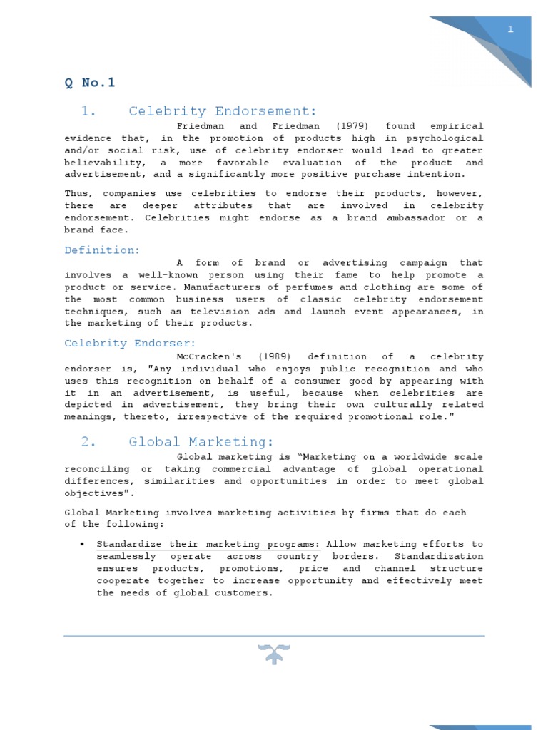 Celebrity Endorsement:: Definition | PDF | Brand | Marketing