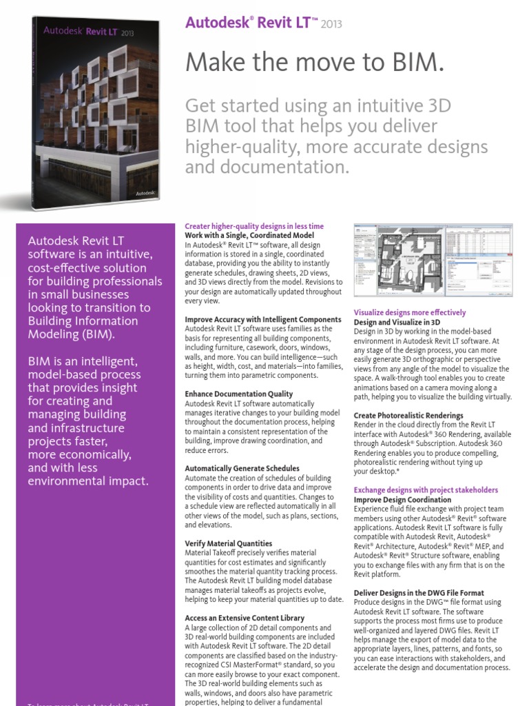 Autocad Revit LT Suite 2013 Enhanced Product Brochure en 29601 | PDF ...