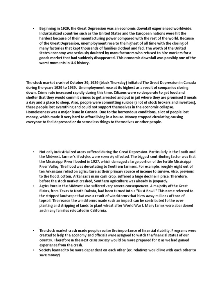 Depression Script | PDF | Great Depression | Stock Market