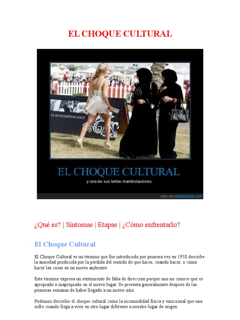 El Choque Cultural: ¿Qué es? | Síntomas | Etapas | ¿Cómo enfrentarlo?