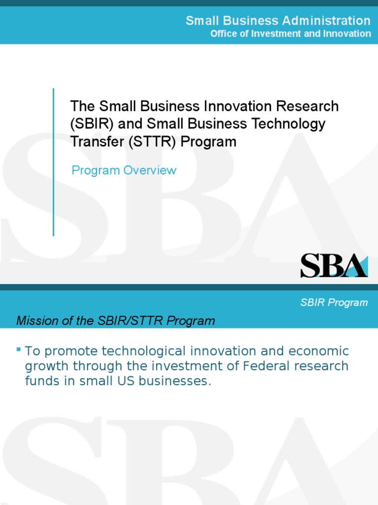 SBIR Program Overview | PDF | Small Business Administration ...