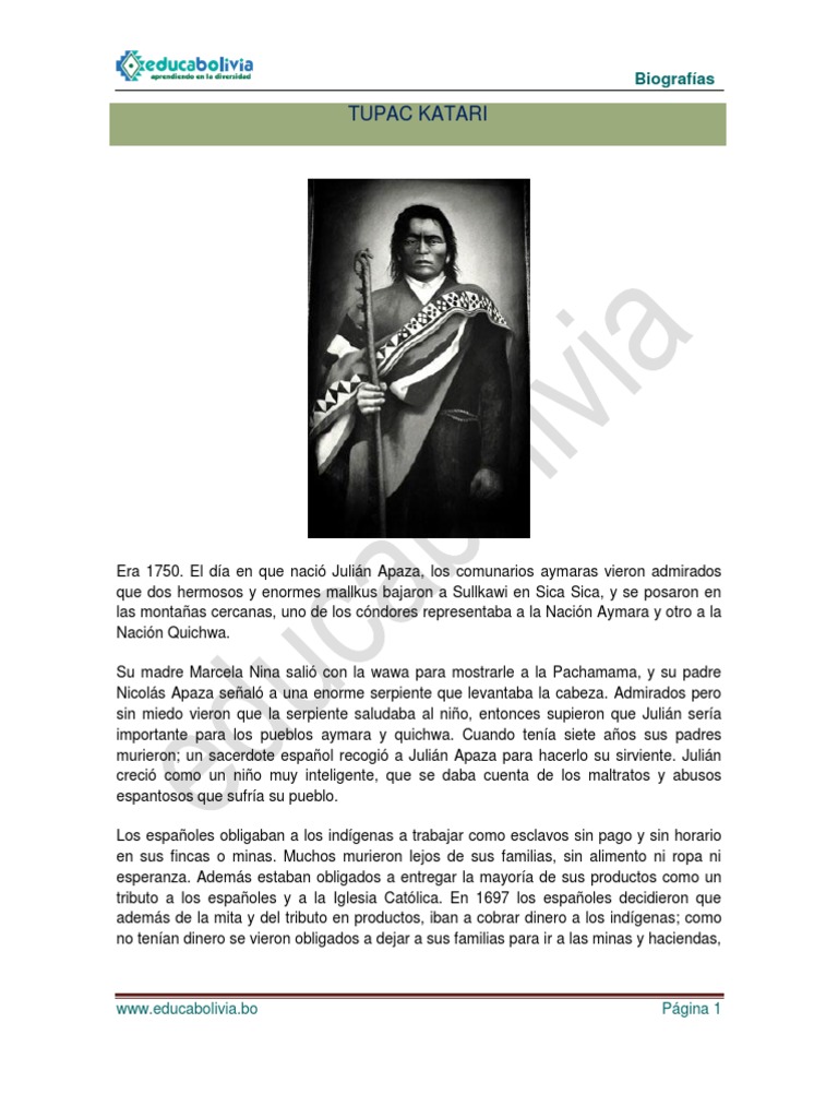 Tupac Katari | PDF | Personas | Política (general)