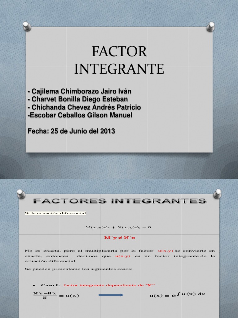 Factor Integrante | PDF | Ecuaciones | Integral