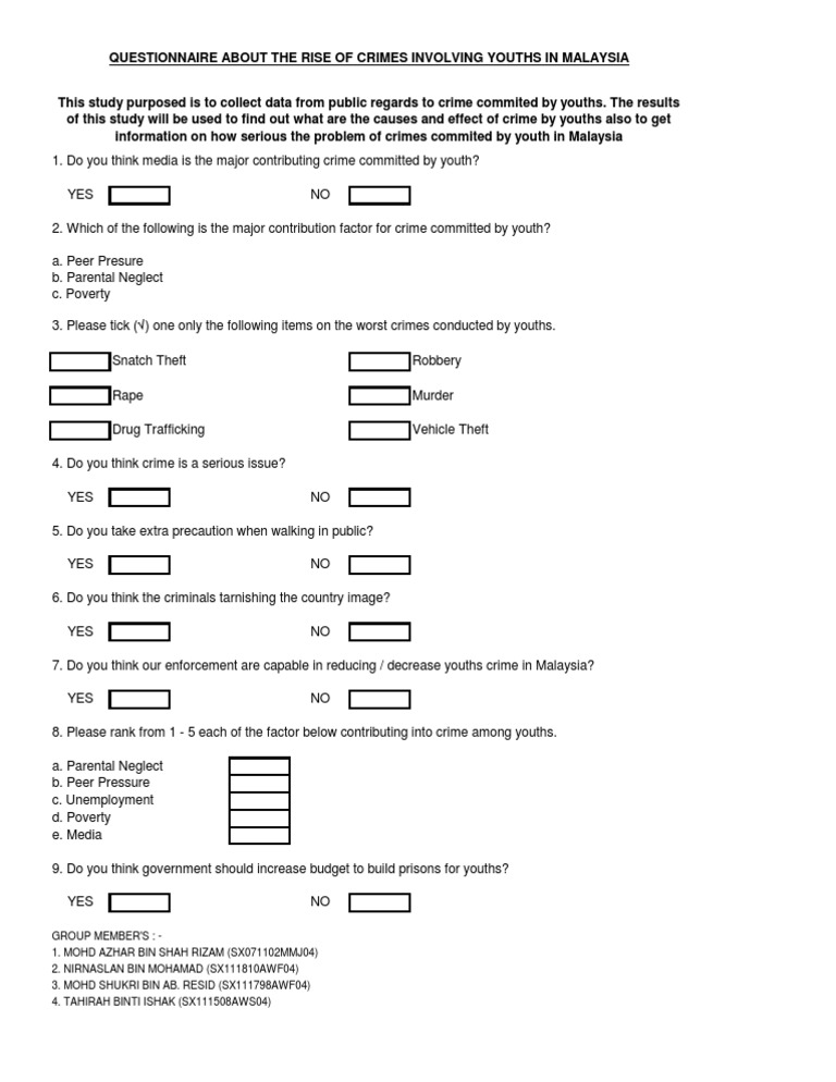 Chapter 1 - Questionnaire | PDF
