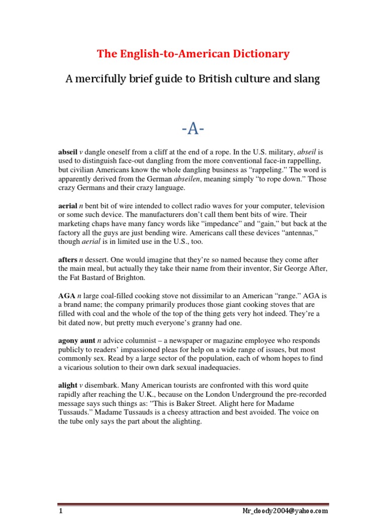 The English To American Dictionary | Download Free PDF | French Fries ...