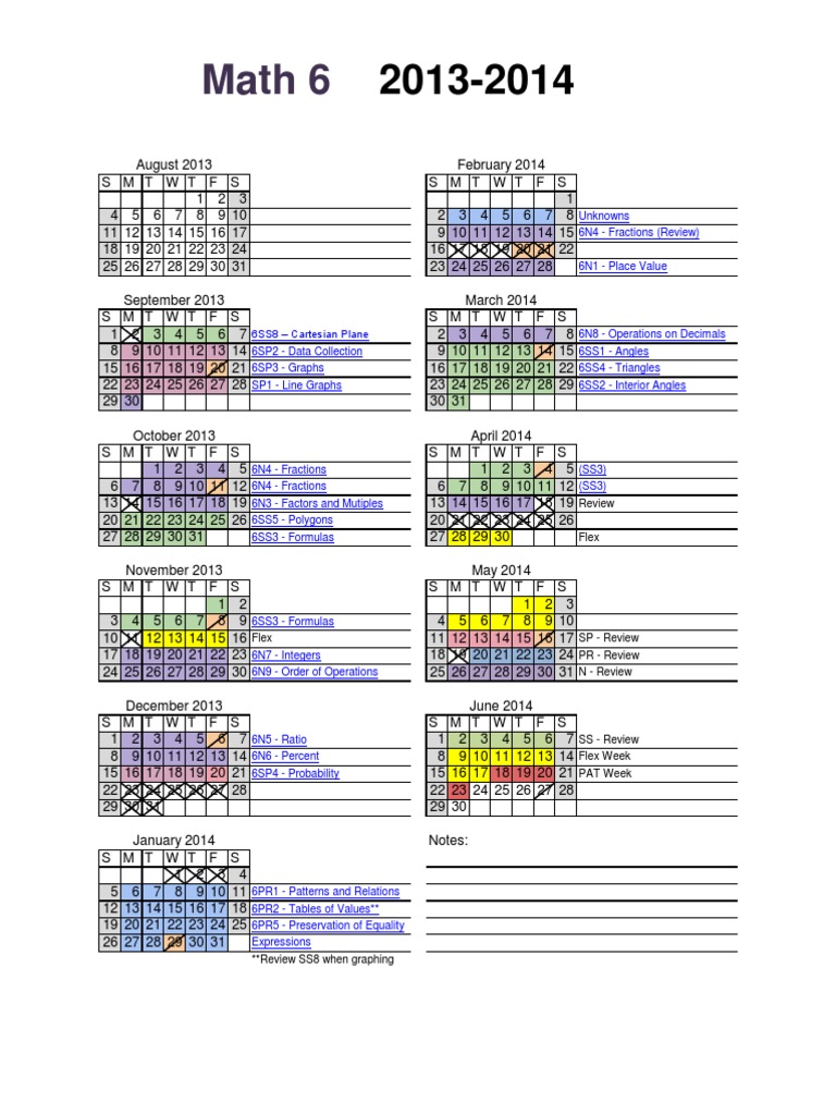 Year Plan 2013-2014 Grade 6 2 Web | PDF