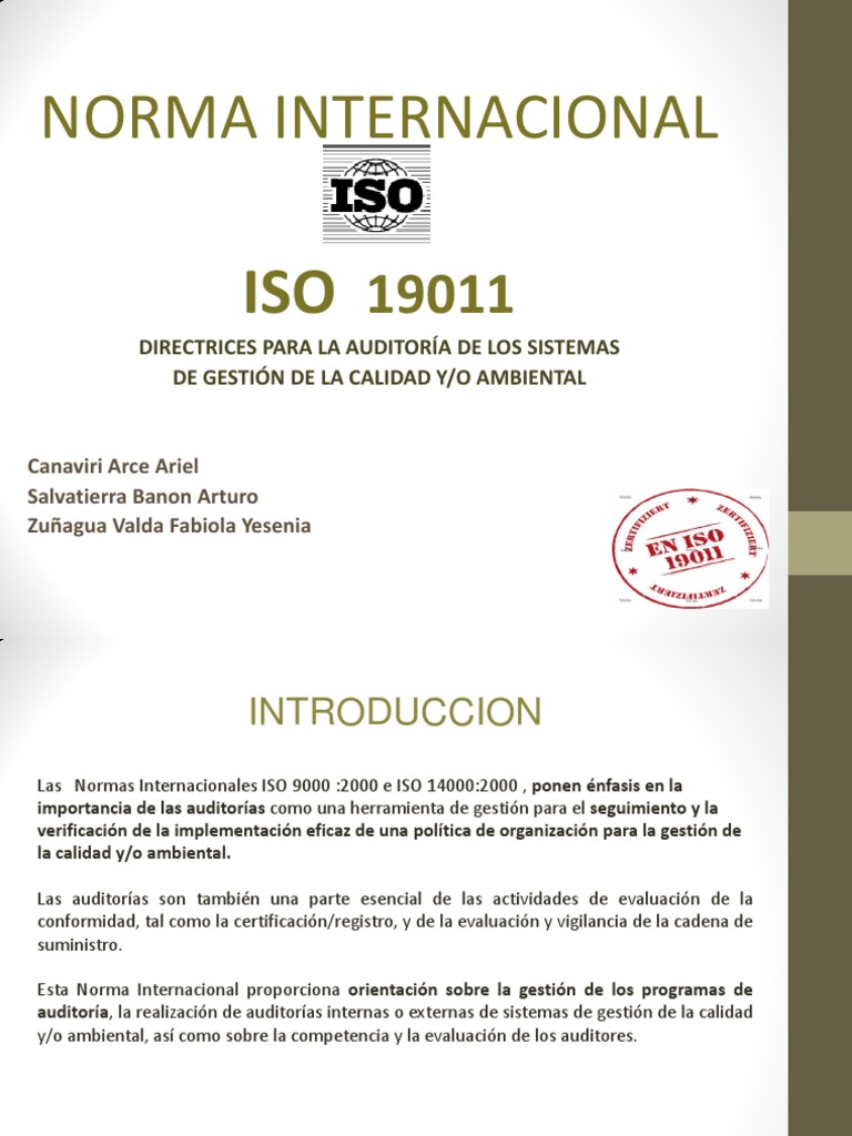 NORMA ISO 19011 | Contralor | Auditoría financiera