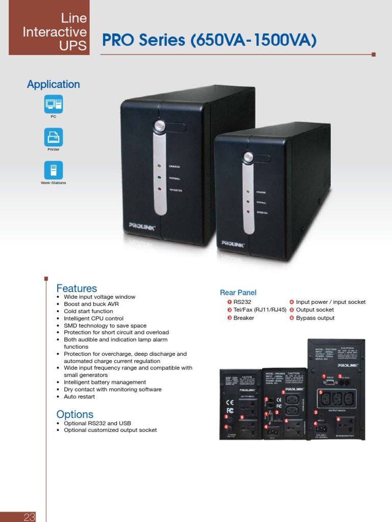 UPS Prolink PRO-Series | Battery (Electricity) | Power Supply