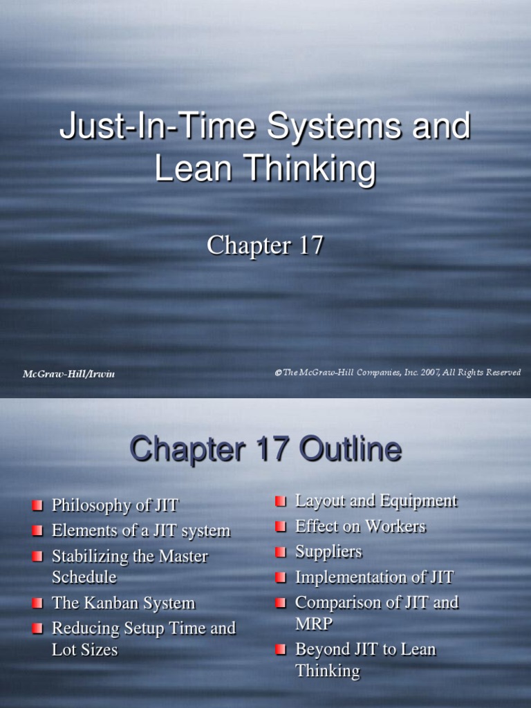 Chap017.ppt Just-In-Time Systems and Lean Thinking | PDF | Lean Manufacturing | Inventory