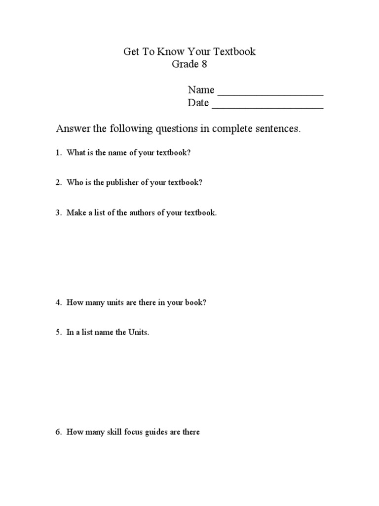 Get To Know Your Textbook | PDF