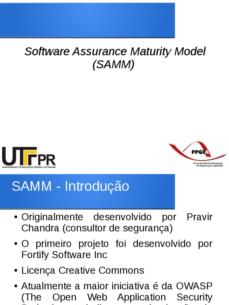 SAMM - Software Assurance Maturity Model | PDF | Framework de software ...