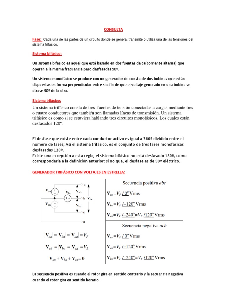 Sistema Bifásico en Electricidad | PDF | Corriente alterna | Corriente ...