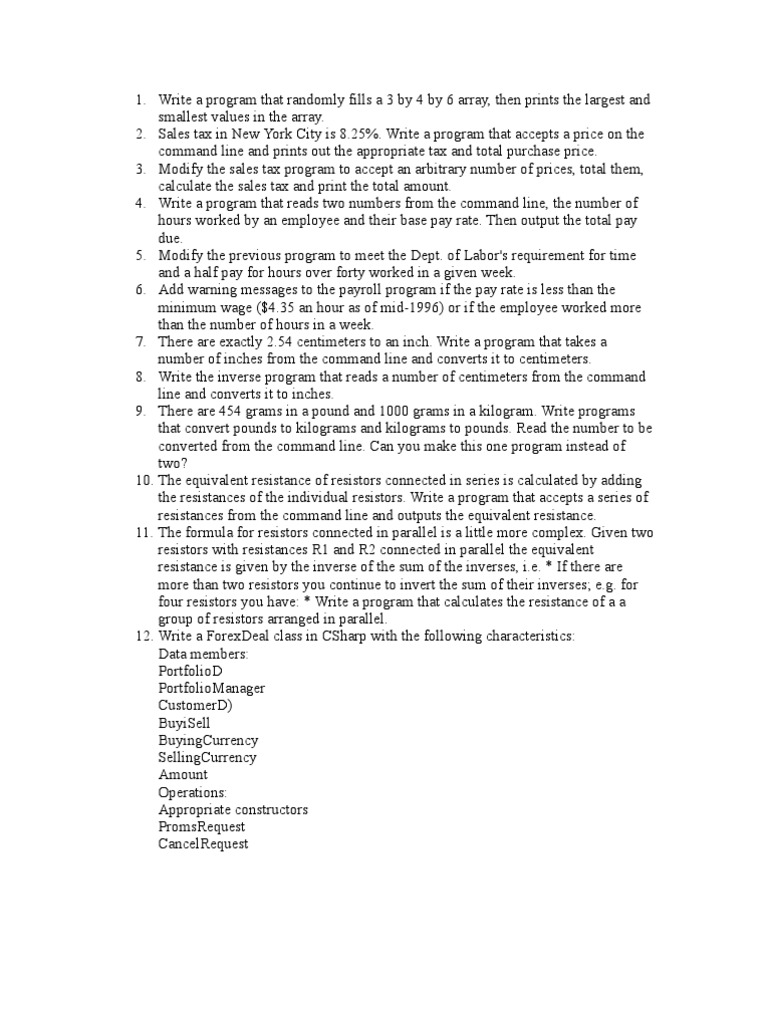 C Sharp Exercises Pdf Integer Computer Science Constructor Object Oriented Programming 0346