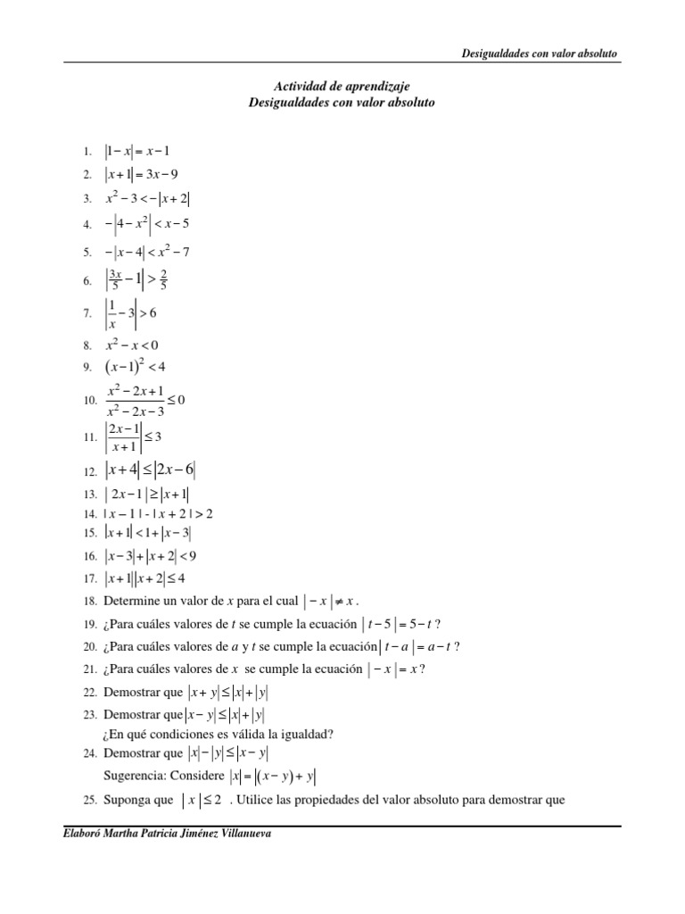 Desigualdades con Valor Absoluto | PDF