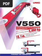 UNIC V500 Crane Specifications and Load Chart | PDF | Crane (Machine ...