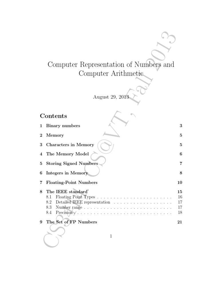 Computer Representation of Numbers and Computer Arithmetic | PDF | Lexicology | Numbers