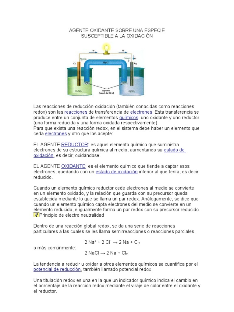 Agente Oxidante | PDF | Redox | Átomos