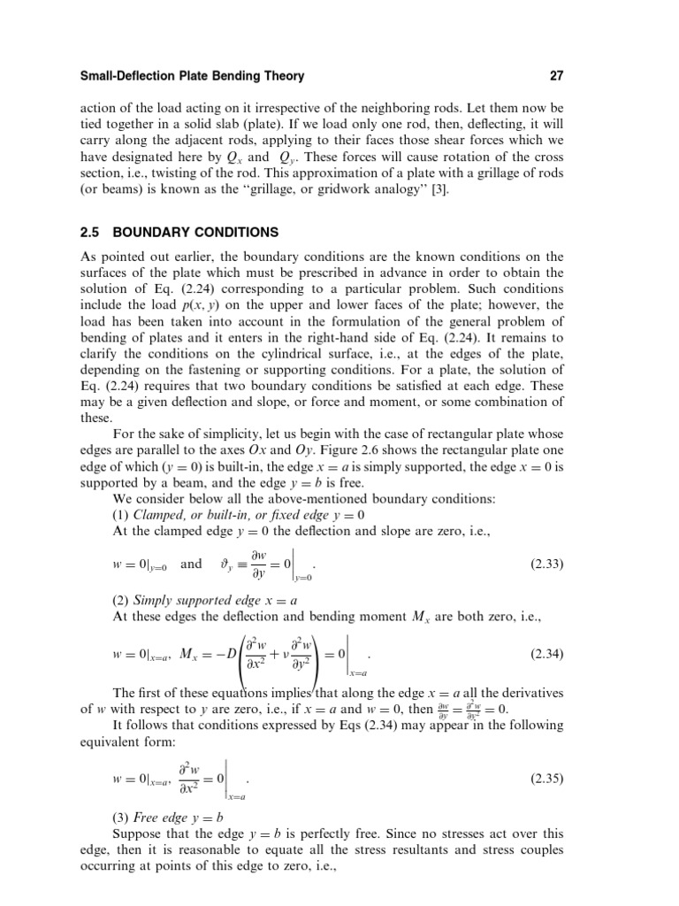 Small Deflection Plate Bending Analysis | PDF