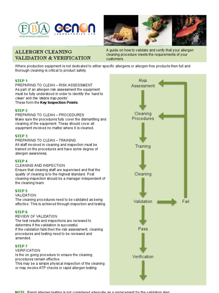Allergen Cleaning Validation & Verification | Verification And ...