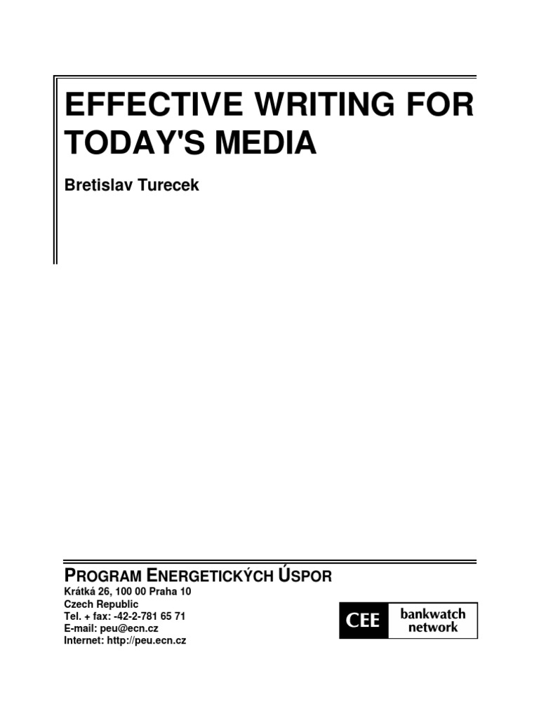 Effective Writing For Media | PDF | Journalism | News