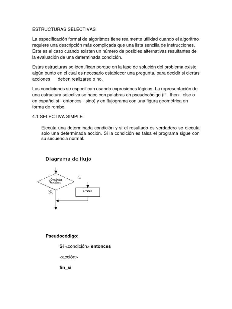 Estructuras Selectivas | PDF | Algoritmos | Ingeniería Informática