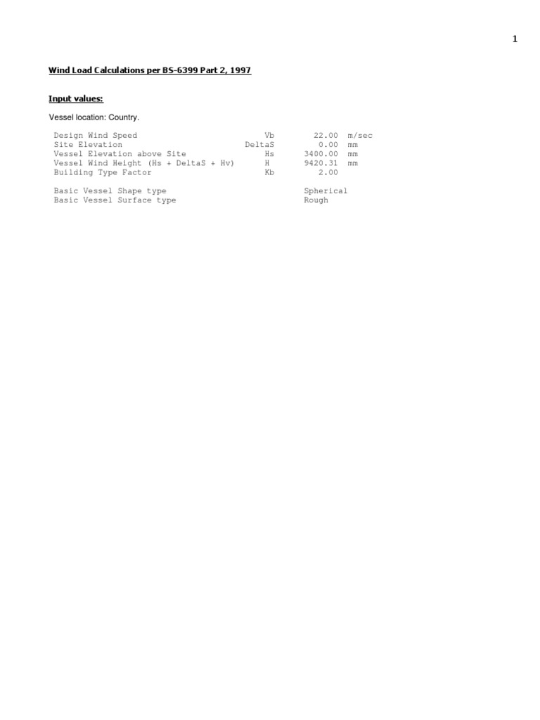 Wind Load Calculations Per BS-6399 | PDF
