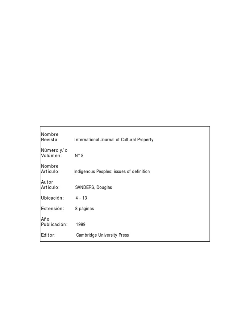 Indigenous People Issues of Definition | PDF | Indigenous Peoples ...