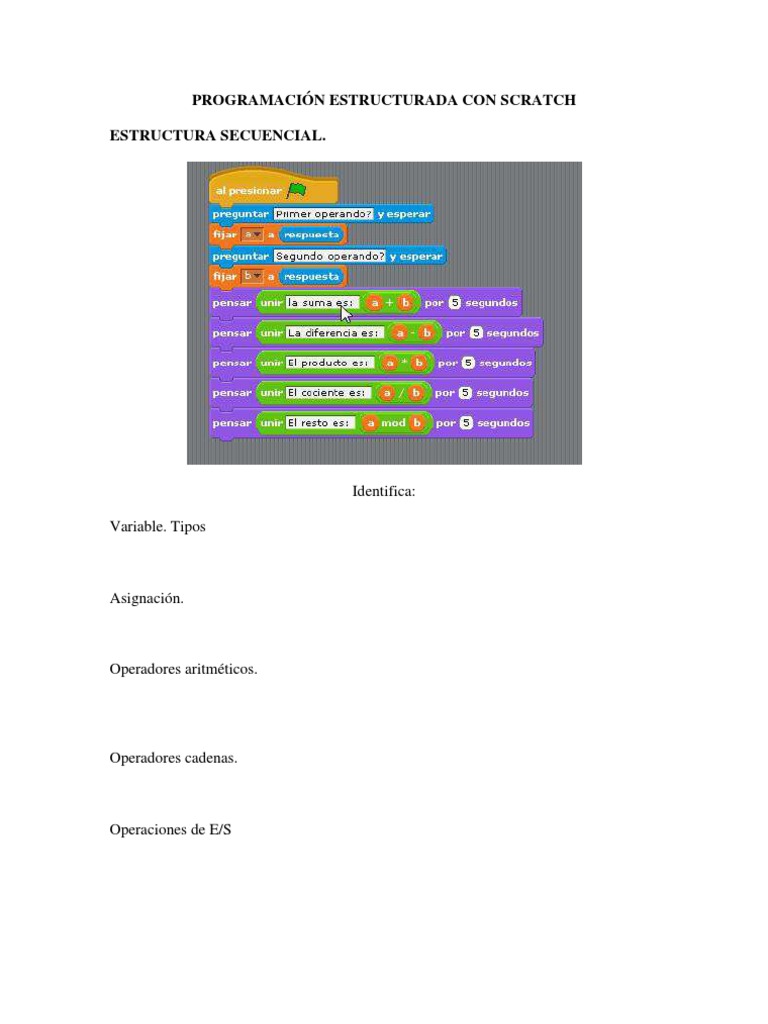 Ejercicios Scratch | PDF