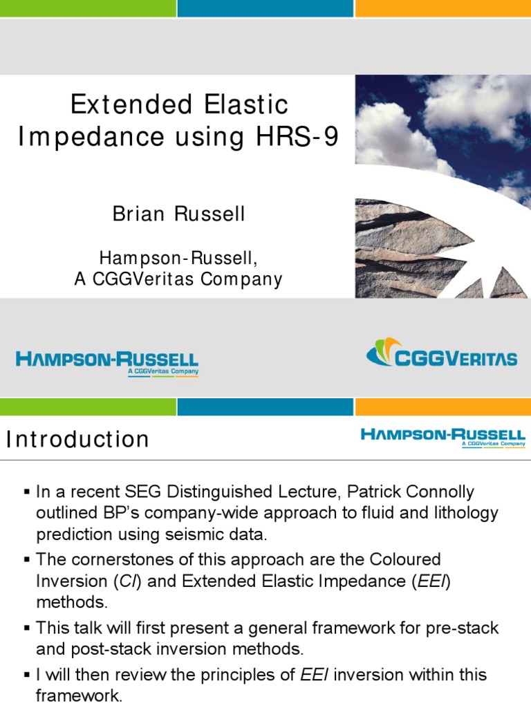 Extended Elastic Impedance Using HRS-9 | PDF | Applied Mathematics | Algorithms