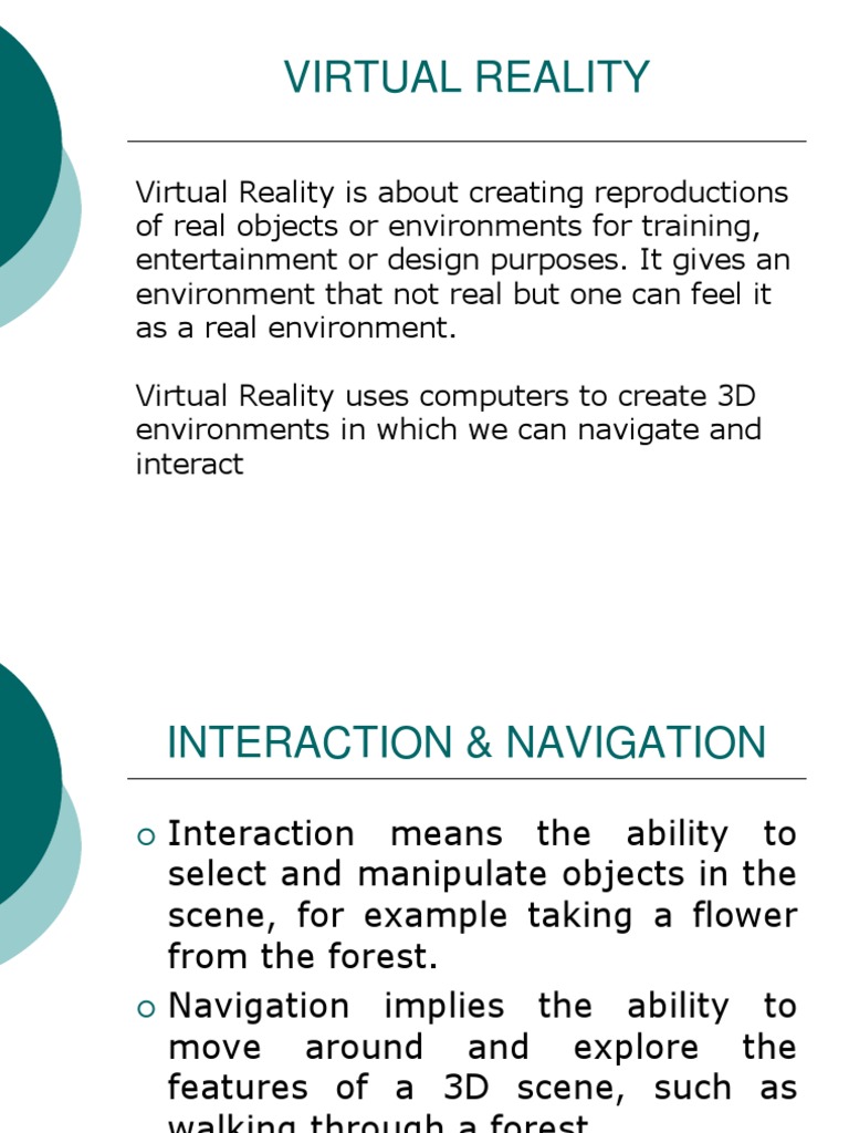 Chapter1 - Introduction To Virtual Reality | Virtual Reality ...