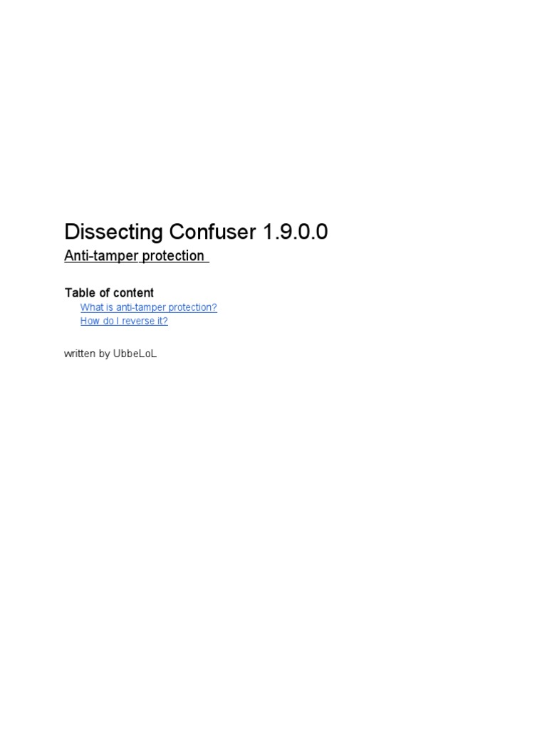 Dissecting Confuser 1.9.0.0 - Anti-Tamper | PDF | Cryptography ...