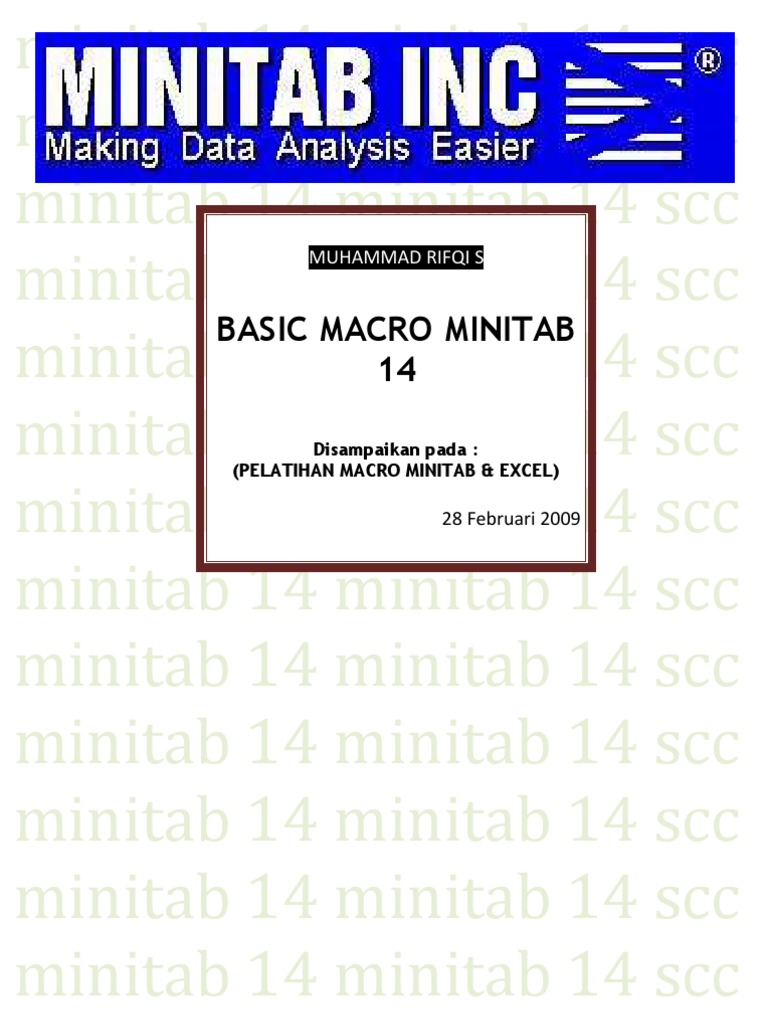 Basic Macro Minitab 14 | PDF