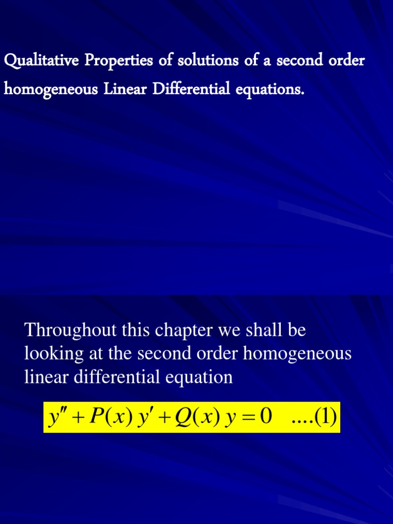 Qualitative Analysis of Linear Differential Equations | PDF | Integer ...