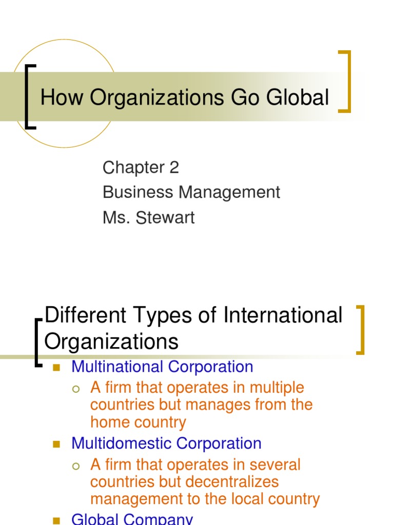 How Organizations Go Global | PDF | Canada | Joint Venture