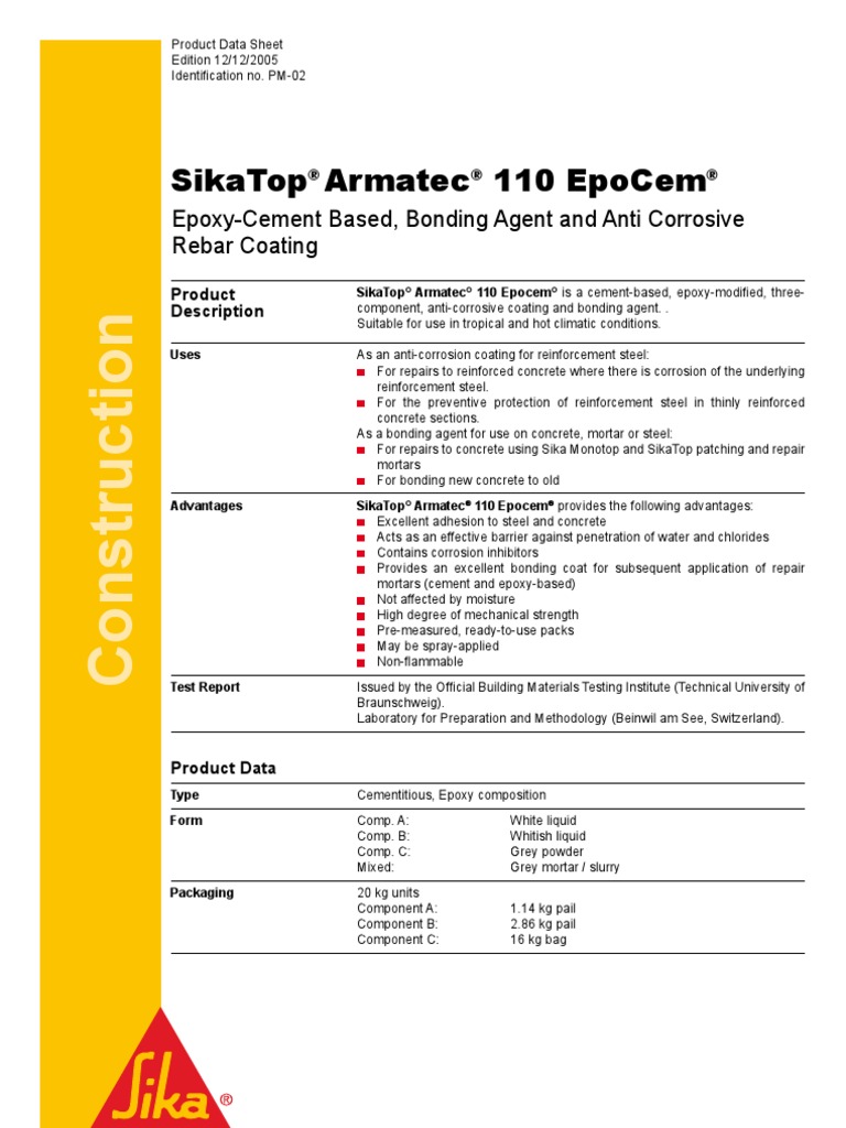 SikaTop Armatec 110 EpoCem | Reinforced Concrete | Concrete