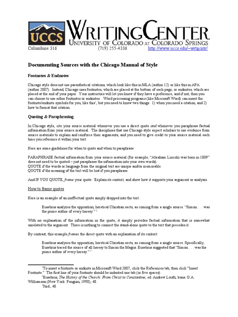 Citing PDFs in Chicago Style | PDF | Citation | Publishing