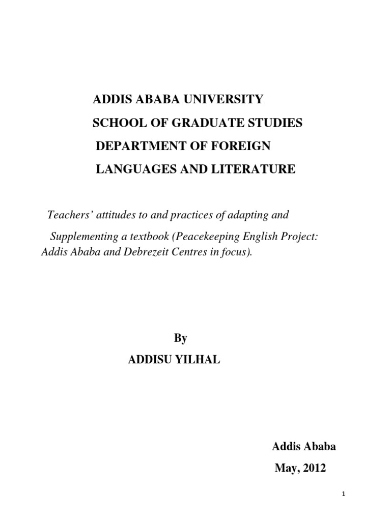 Addisu PDF | Descargar gratis PDF | Textbook | Teachers