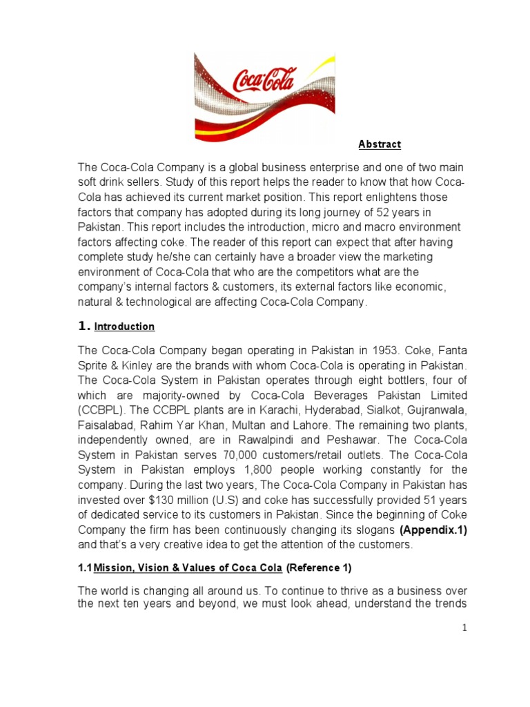 Project Report On Marketing Environment of Coca Cola | Coca Cola | The ...