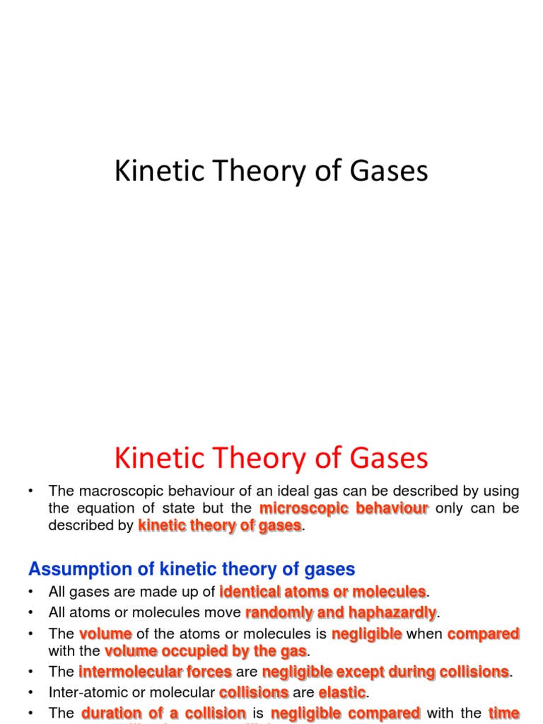 KIneTic THeory of GassEs | PDF | Gases | Collision